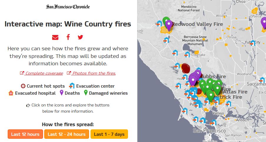 2017 Wine Country Fire Map - Map